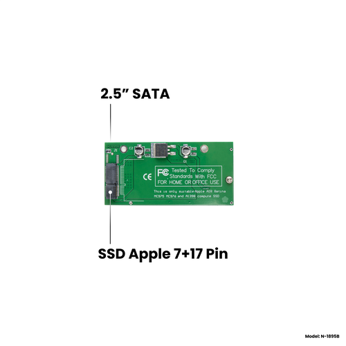 Адаптер-переходник для установки оригинального SSD 7+17 Pin от MacBook Pro 13"/15", iMac 21.5"/27", Mid 2012 - Early 2013 в разъем 2.5" SATA
