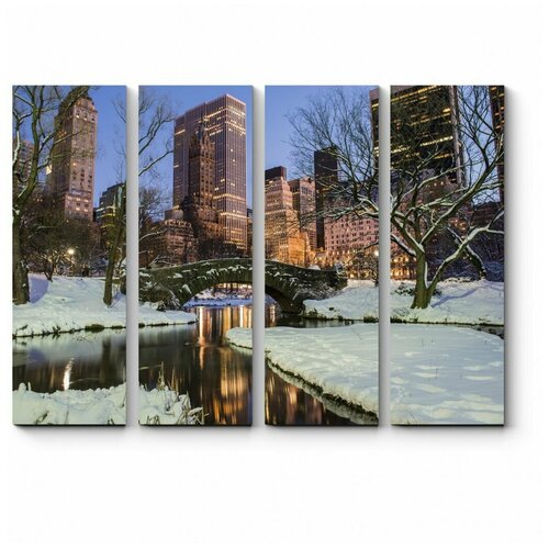 Модульная картина Зимний вид Центрального Парка140x105