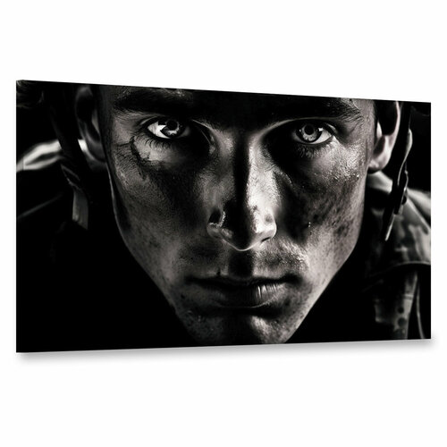Интерьерная картина 100х60 "Взгляд солдата"
