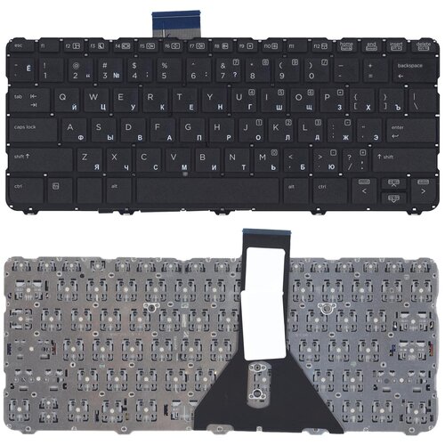 Клавиатура для ноутбука HP Probook 11 EE G1 черная без рамки, плоский Enter