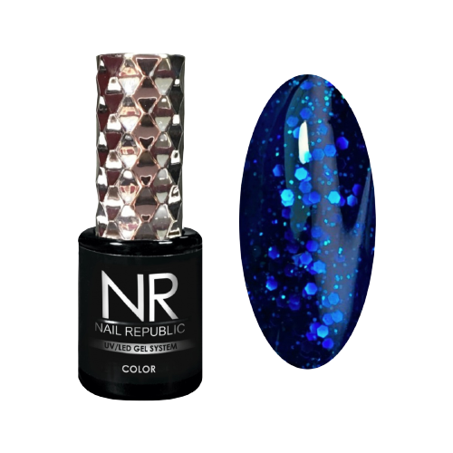Nail Republic гель-лак для ногтей Color, 10 мл, 10 г, 461 мерцающий полуночно-синий