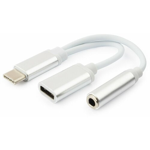 Разветвитель Cablexpert USB Type-C - mini jack 3.5mm (CCA-UC3.5F-02), 0.15 м, белый
