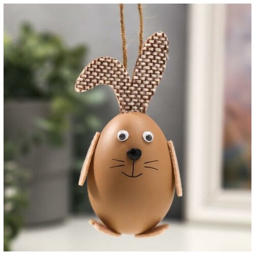 Сувенир КНР "Яйцо-кролик" 10,5х4х4 см, коричневый