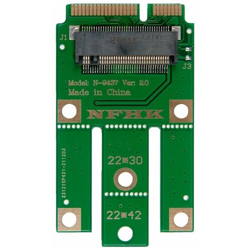 Переходник M.2 ключи A, A+E на MiniPCI-e / NFHK N-9437A-G ver2.0