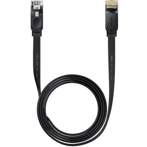 Сетевой кабель Baseus High Speed Six Types of RJ45 Gigabit Network Cable (flat cable) 10m Black (WKJS000201)