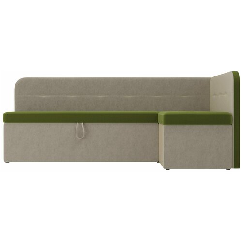 Кухонный угловой диван Форест, зеленый; бежевый
