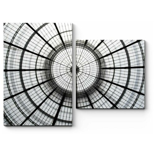 Модульная картина Круглый стеклянный потолок 110x83