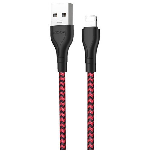 Кабель USB - Lightning 1м Borofone BX39 Beneficial - Черный/Красный