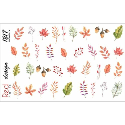 Слайдер-дизайн Red Nails №1217 - Осенние листья