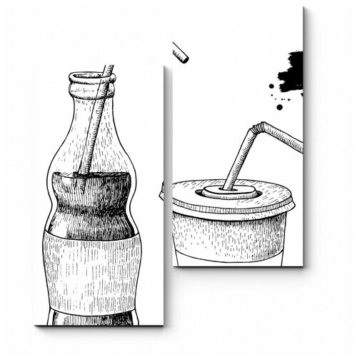 Модульная картина Чёрно-белый скетч 40x50