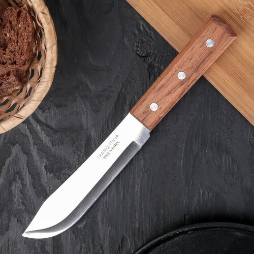 Tramontina Нож кухонный для мяса Universal, лезвие 15 см, сталь AISI 420, деревянная рукоять