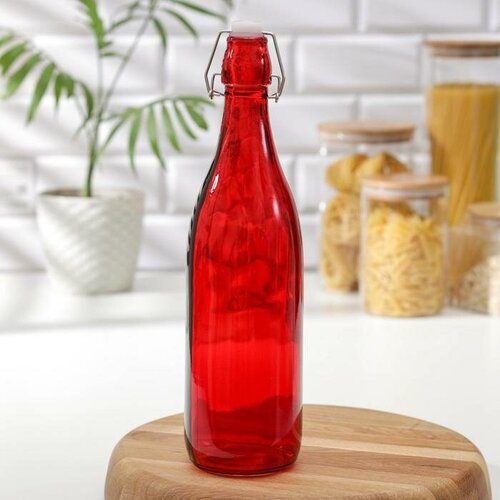 SUI Бутылка стеклянная для соусов и масла с бугельным замком «Галерея», 1,11 л, 9×32 см цвет микс