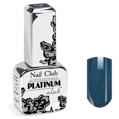 Nail Club professional Эмалевый гель-лак для ногтей с липким слоем PLATINUM CLUB 118 Atlas Blue, 13 мл.