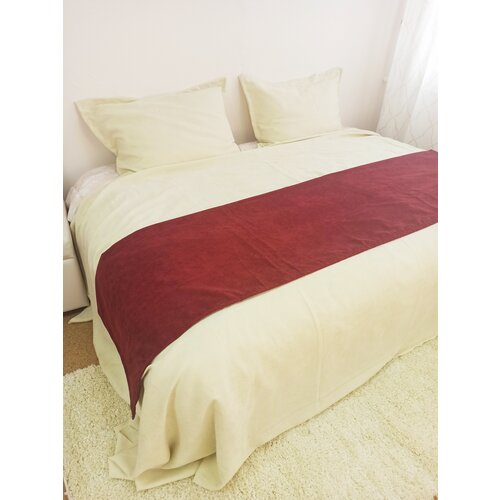 Покрывало - дорожка на кровать "Кружева" Канвас 100х200 см, бордовый