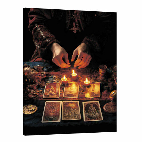 Интерьерная картина 50х70 "Таро: Магическое путешествие в мир мистериозности"