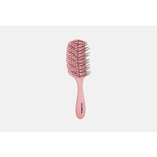 Массажная мини био-расческа для волос Scalp massage bio hair brush mini Pink