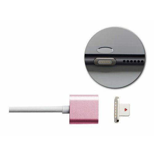 Кабель-переходник USB to Lightning Moizen Magnetic Charging Cable для iPhone, розовый (1.2 m)