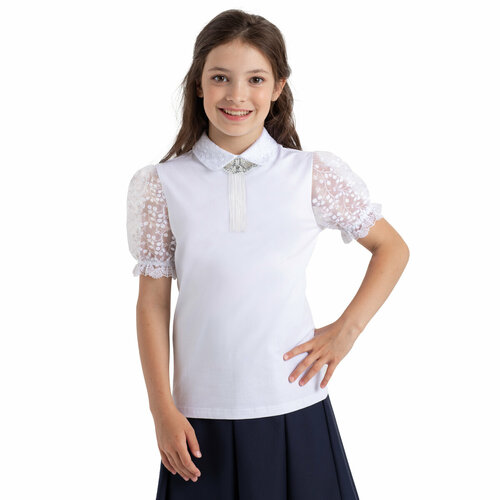 Школьная блуза Kapika, размер 122, белый
