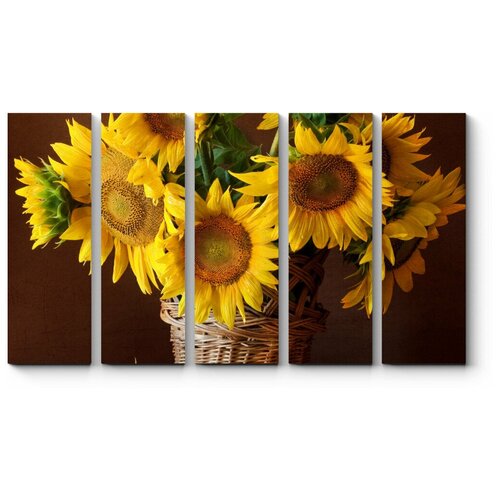 Модульная картина Солнечные цветы 120x72
