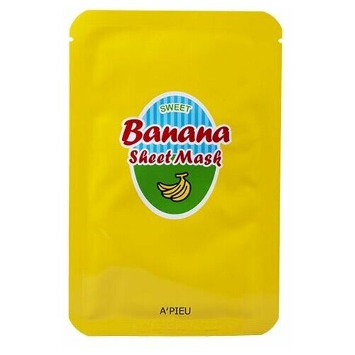 Маска для лица тканевая, Banana & Honey Sheet Mask, A'Pieu, 8806185729581