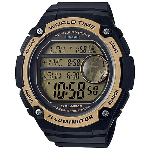 Наручные часы CASIO AE-3000W-9A, черный, желтый