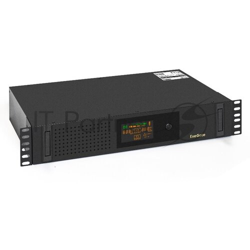 ИБП ExeGate ServerRM UNL-1000. LCD. AVR.2SH.3C13. USB. <1000VA/650W, Color LCD, AVR, 2*Schuko+3*C13, USB, 2U, установка в стойку, Black>