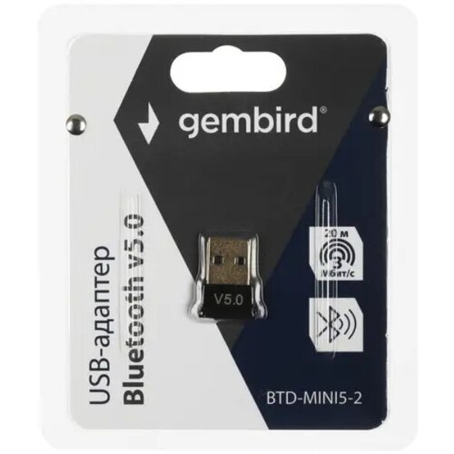 Контроллер GEMBIRD Bluetooth BTD-MINI5, ультратонкий корпус, v.4.0, 50 метров, до 24 Мбит/сек, USB