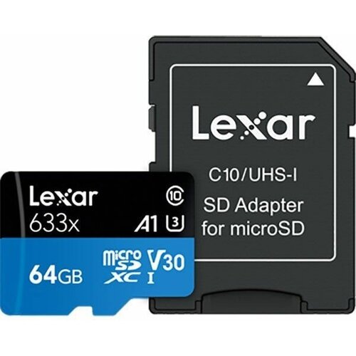Карта памяти LEXAR 633x Micro SD, класс 10 UHS-1 U3 V30 A1 64 ГБ