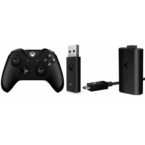 Геймпад Microsoft Xbox One Series S X Wireless Controller Black Черный 3 ревизия с bluetooth джойстик + Оригинальный аккумулятор + Адаптер