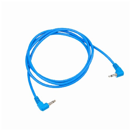 Угловой аудио кабель 2 x mini Jack 3.5mm папа 120 см SZ-Audio голубой