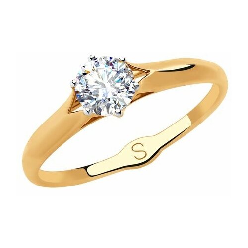 Кольцо Diamant online, золото, 585 проба, фианит, размер 18