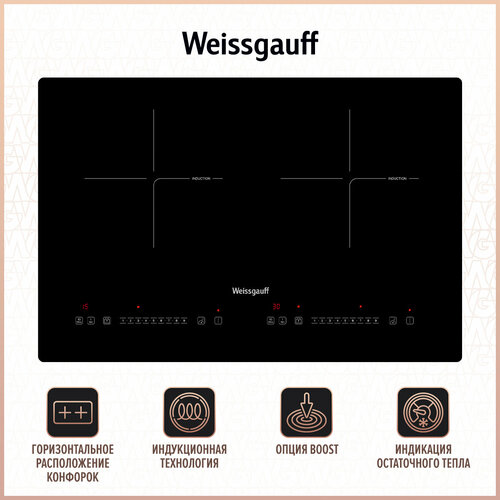 Индукционная варочная панель Weissgauff HI 412 H, черный