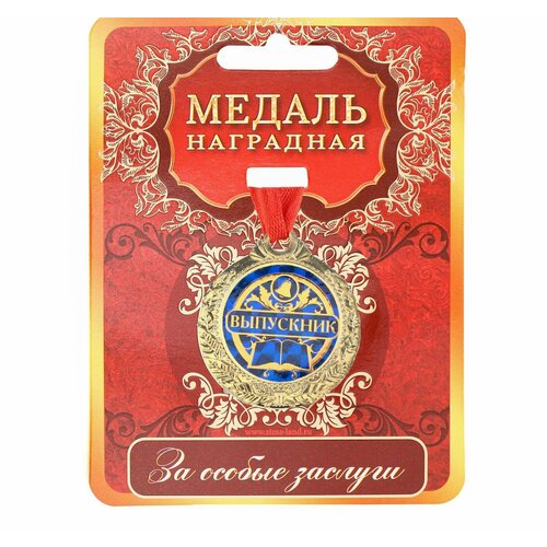 Медаль на ленте "Выпускник", d 4 см