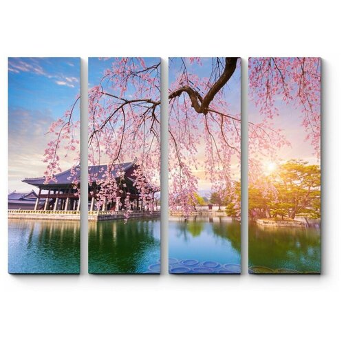 Модульная картина Цветение весны в Кёнбоккун, Сеул 60x45