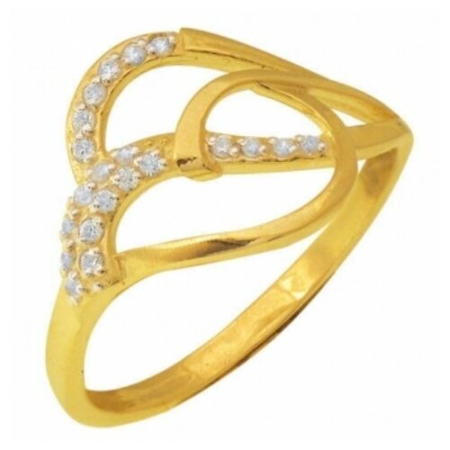 Кольцо Diamond Prime, красное золото, 585 проба, фианит, размер 17