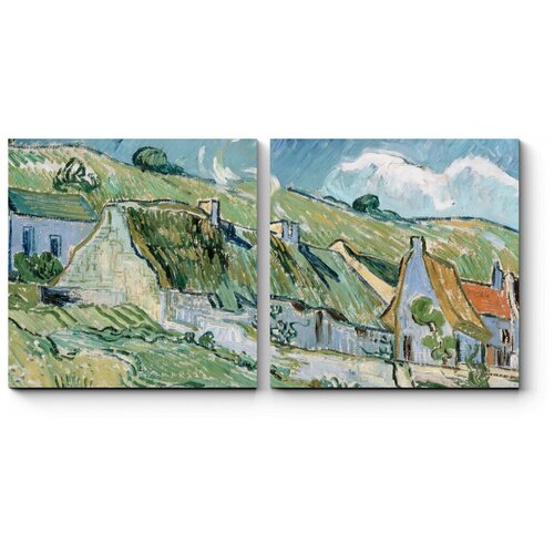 Модульная картина Коттеджи, Винсент Ван Гог 90x45