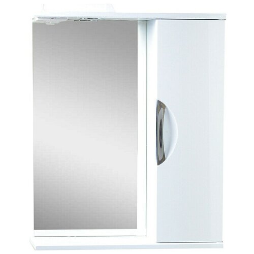 Зеркало-шкаф Emmy Милли 65х70 правое, с подсветкой, белый (mel651bel-r)