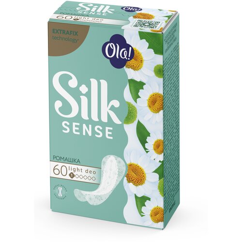 Ola! прокладки ежедневные Silk Sense Light Deo Ромашка, 1 капля, 60 шт., ромашка