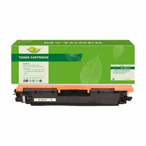 Тонер-картридж MyToner, аналог HP CE311A/126A/Canon 729 синий 1k с чипом