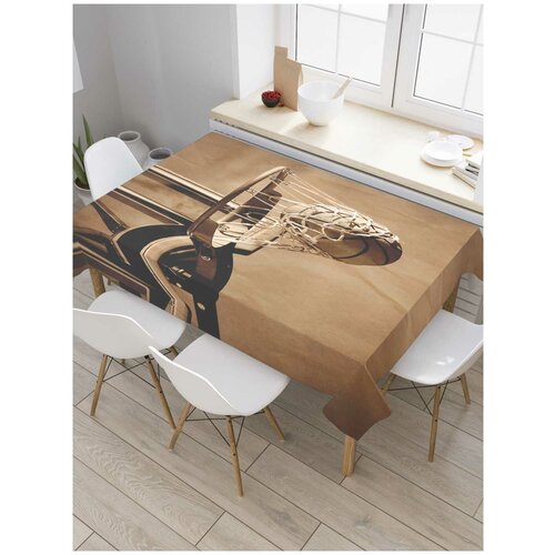 Скатерть прямоугольная JoyArty на кухонный стол "Ретро баскетбол" из оксфорда, 120x145 см
