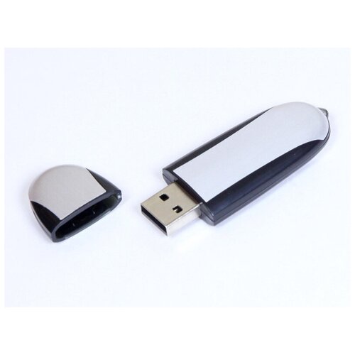 Овальная флешка для нанесения логотипа (4 Гб / GB USB 2.0 Черный/Black 017)