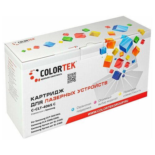 Картридж лазерный Colortek CT-CLT406S (K406) черный для принтеров Samsung