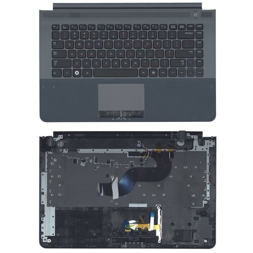 Клавиатура для ноутбука Samsung RC420 серая топ-панель