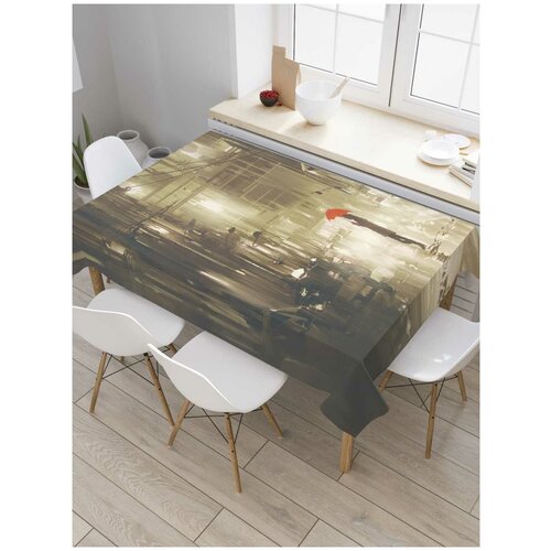 Скатерть прямоугольная JoyArty на кухонный стол "Под дождем" из оксфорда, 120x145 см