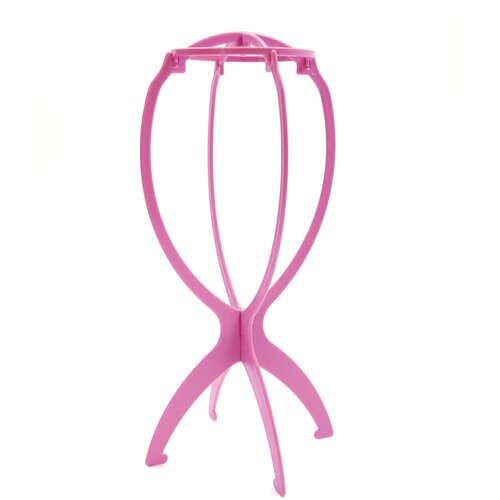 Подставка для парика на ножках розовая 34см