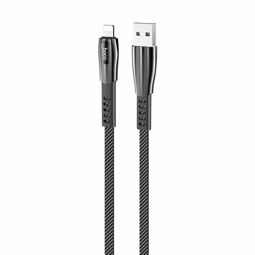 Кабель Hoco U70 Splendor, USB - Lightning, 2.4А, 1.2 м, темно-серый