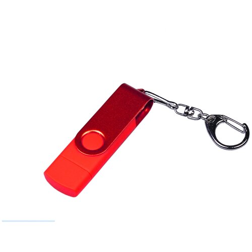 Поворотная флешка 3-в-1 (256 Гб / GB USB 3.1/USB Type-C/microUSB Красный/Red OTG-3-in-1_TypeC_031 для телефона и компьютера)