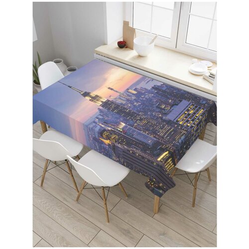 Скатерть прямоугольная JoyArty на кухонный стол "Верхушка города" из оксфорда, 120x145 см