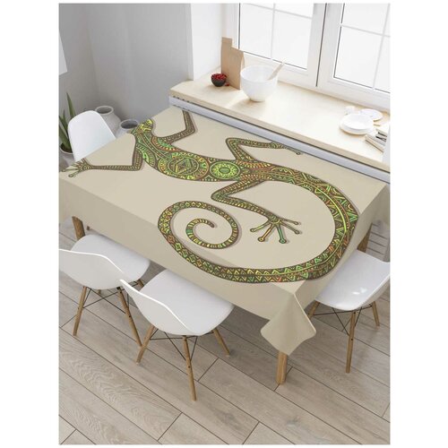 Скатерть прямоугольная JoyArty на кухонный стол "Узорная рептилия" из оксфорда, 180x145 см