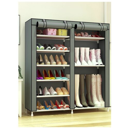 Складной каркасный тканевый шкаф GEEK LIFE, тканевый шкаф для хранения обуви, одежды, серебристый